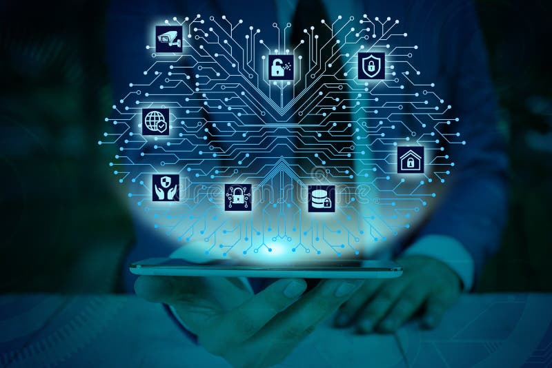 Male Human Presenting a Presentation Using the Latest Sophisticated ...