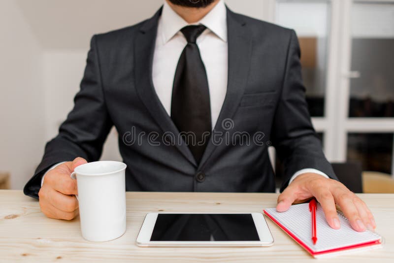 Male Human Wear Formal Working Clothes Presenting Presentation of High ...