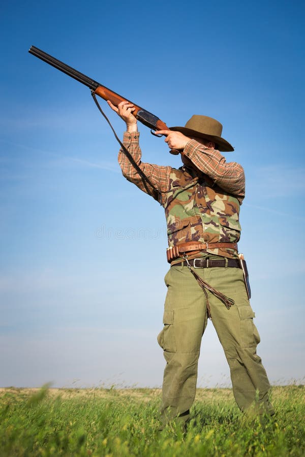 Male Hunter on the Hunting Field Stock Image - Image of hunting, wild ...