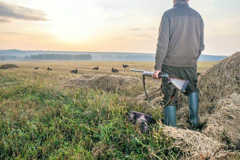 Male Hunter in Ready To Hunt. the Man on the Hunt Stock Photo - Image ...