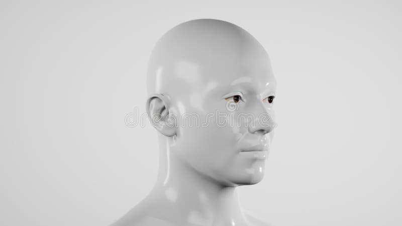 Male Hyper-realistic Robot or Cyborg in Studio with Neon Light ... Male Hyper-realistic Robot or Cyborg in Studio with Neon Light ...