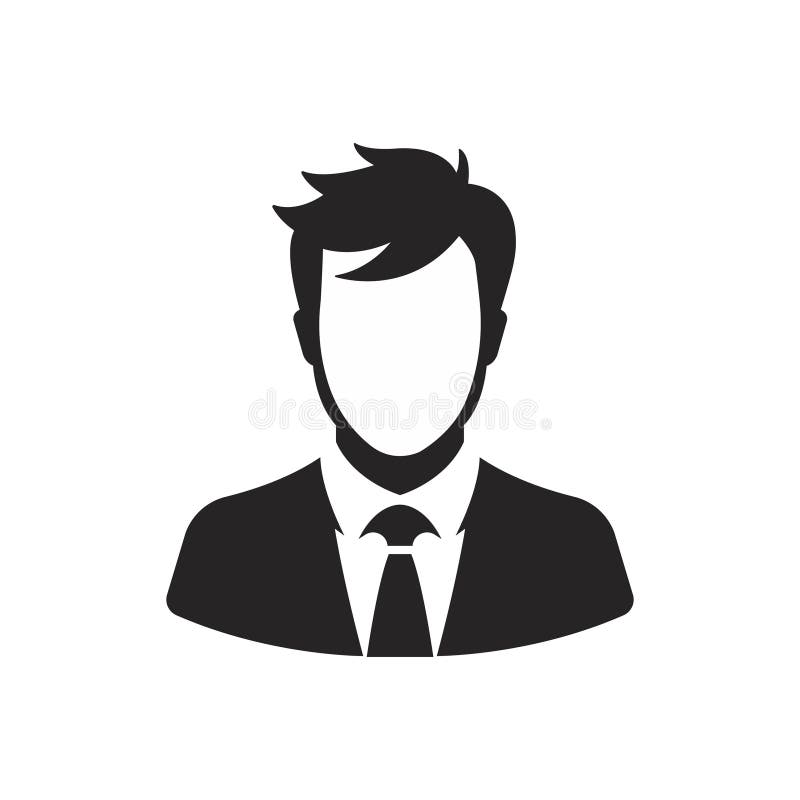 Male Icon. User Symbol of Man in Business Suit. Vector Illustration ...