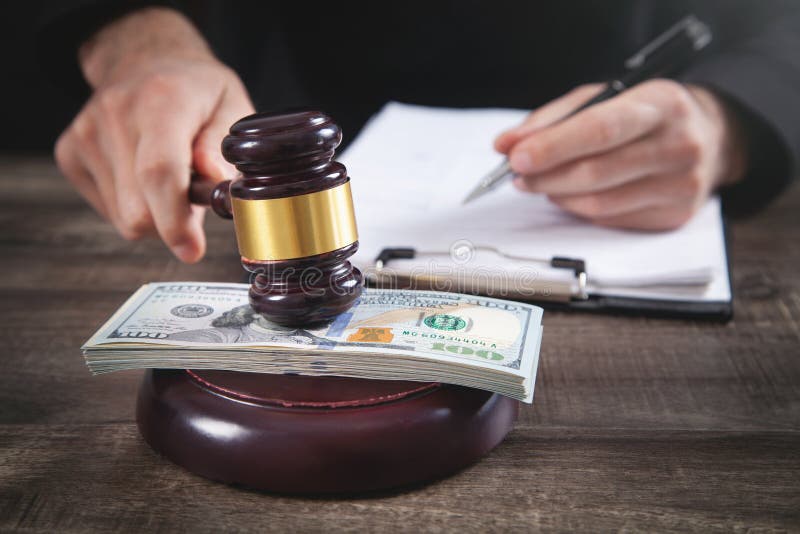 Male Judge Typing in Laptop Keyboard. Justice and Law Stock Photo ...
