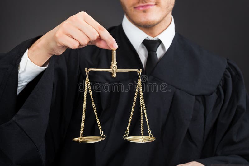 Judge Holding Paragraph Symbol and Justice Scale Stock Image - Image of ...