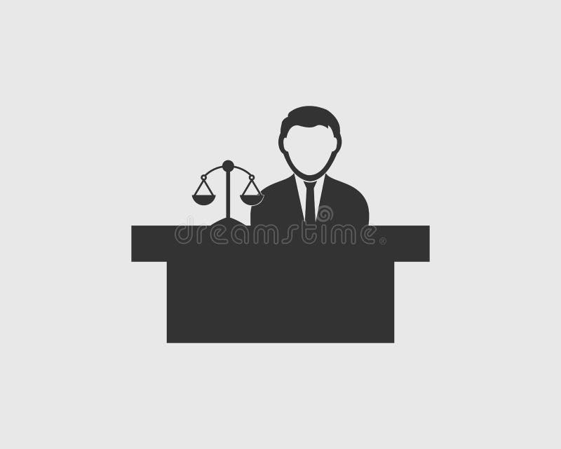 Male Judge Icon stock vector. Illustration of iconic - 136560876