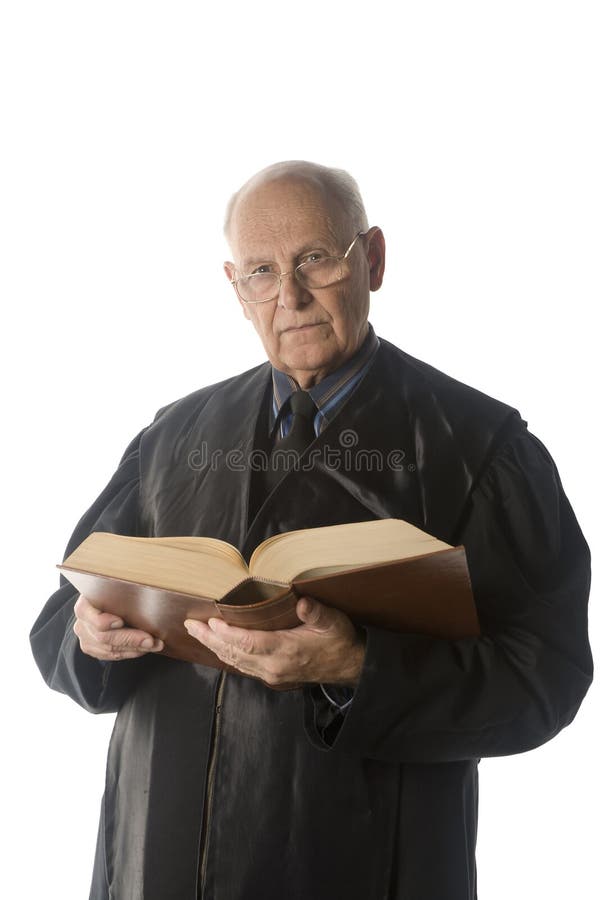 Old Male Judge in a Courtroom Striking the Gavel Stock Image - Image of ...