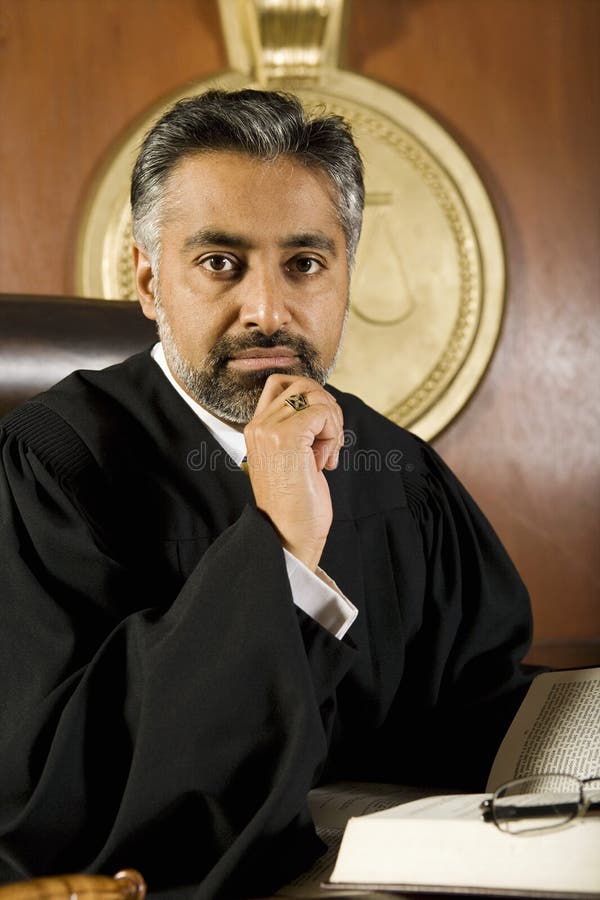 Judge Sitting in Courtroom stock image. Image of american - 29663067