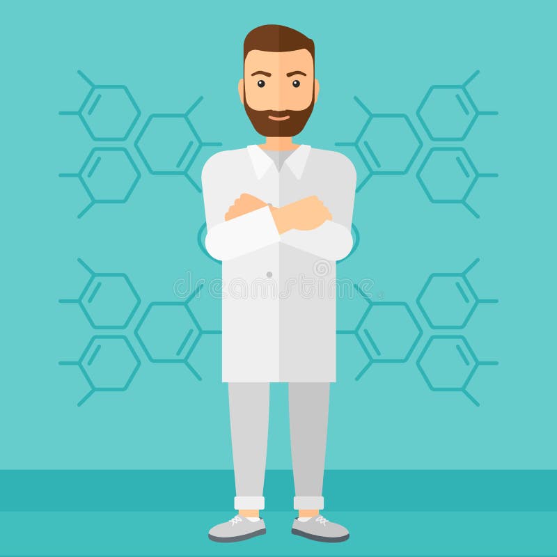 Male laboratory assistant. stock vector. Illustration of person - 67113214