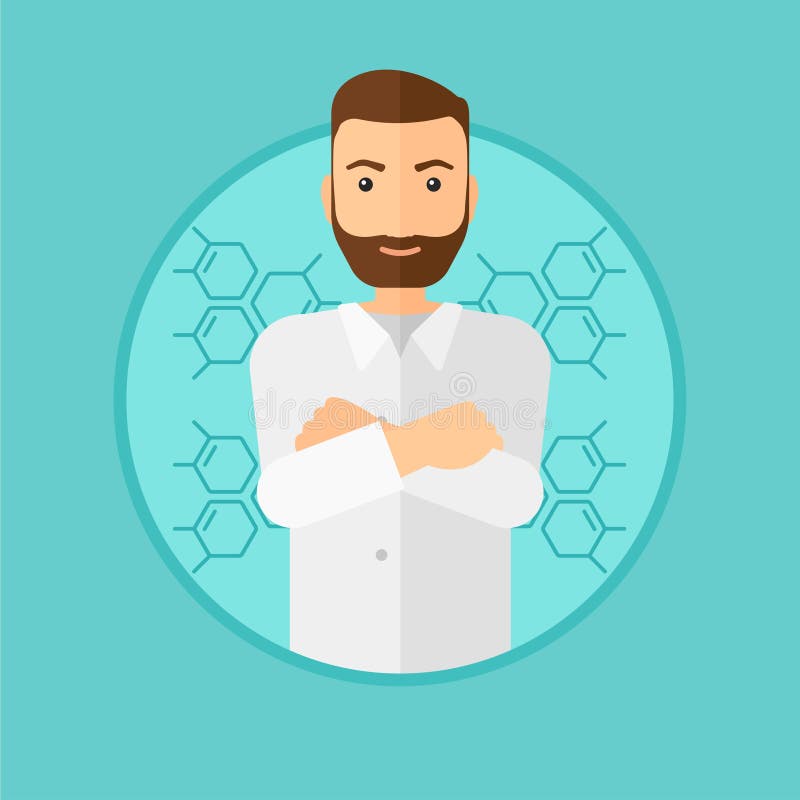 Male laboratory assistant. stock vector. Illustration of caucasian ...