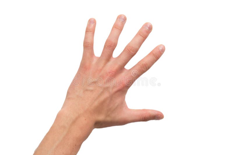 Male Left Hand Counting Isolated Stock Photo - Image of people, ideas ...