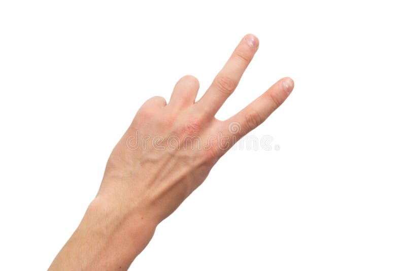 Male Left Hand Counting Isolated Stock Image - Image of isolation ...