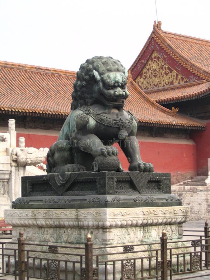 Ancient Chinese Lion stock photo. Image of china, carver - 751216