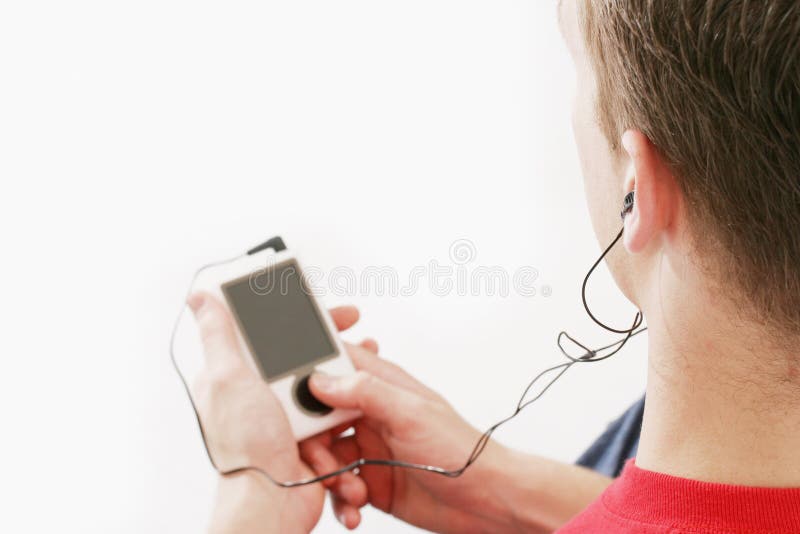 Male listen to music stock photo. Image of player, view - 4888998