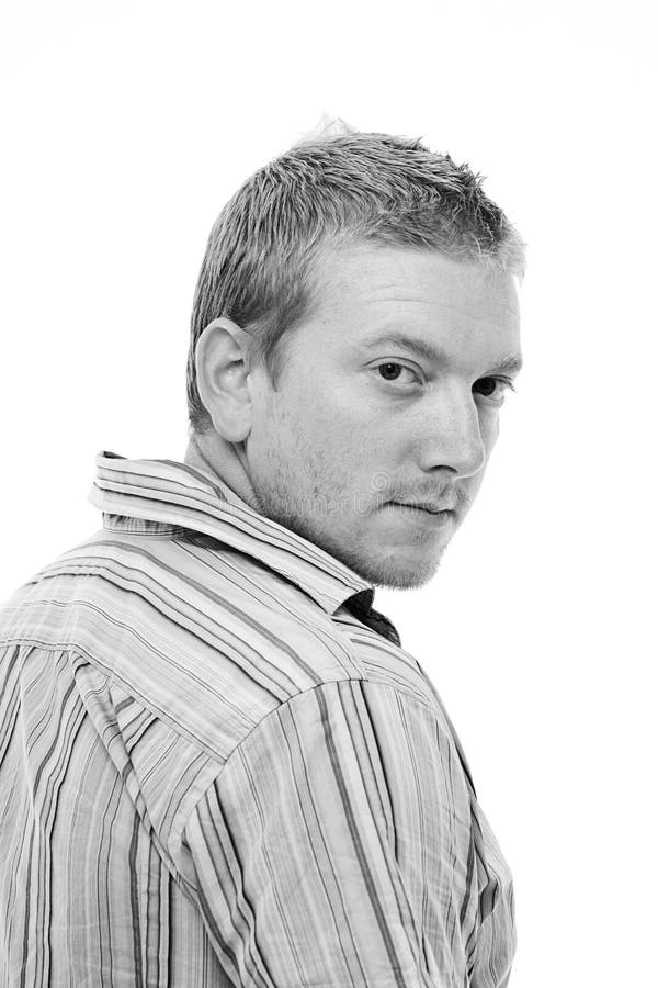 Man Looking Over Shoulder Pose