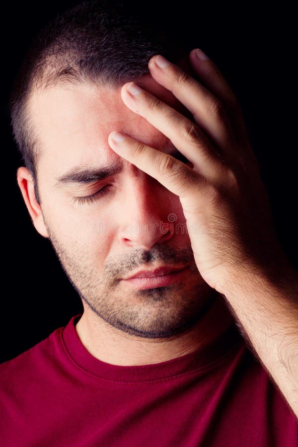 Male man with a headache stock image. Image of background - 20873565