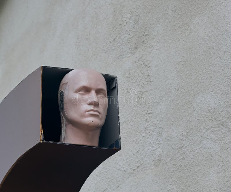 Male Mannequin Head in a Box. Editorial Photography - Image of ...