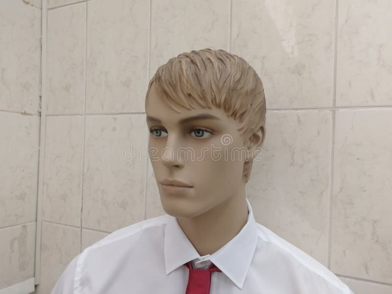 Male Mannequin in a Shirt and Tie. Stock Image - Image of front, blonde ...