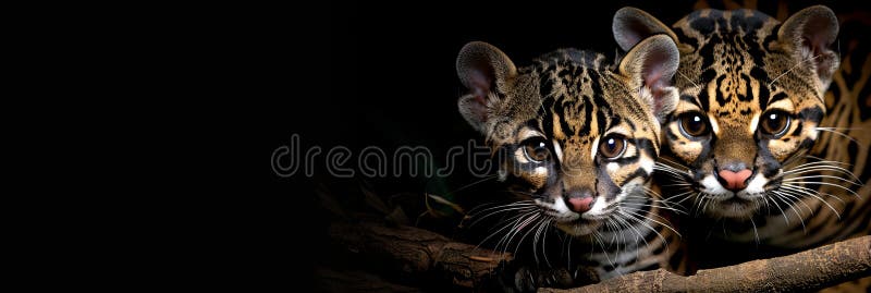 Male Marbled Cat and Kitten with Text Space, Object on Right Side for ...