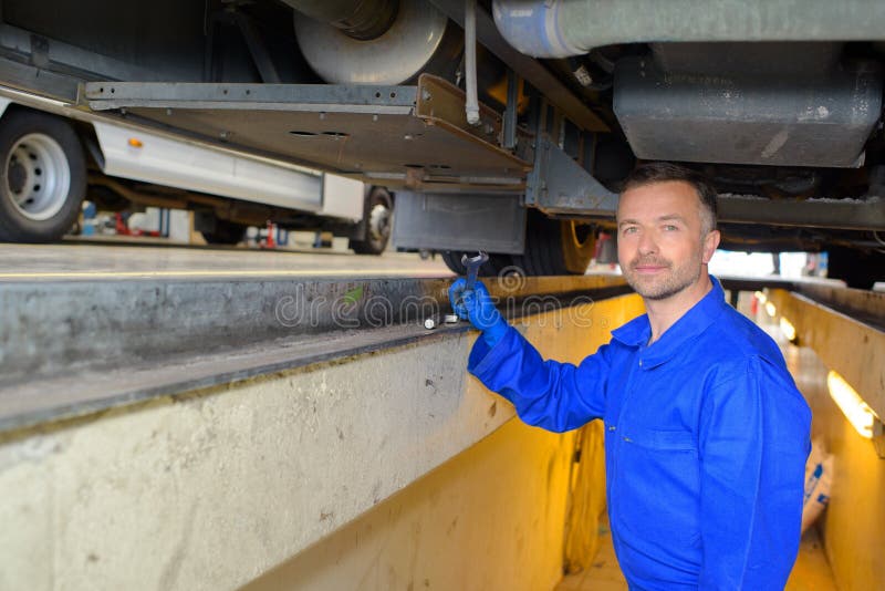 Male Mechanic Fixing Vehicle Stock Image - Image of mechanic, truck ...