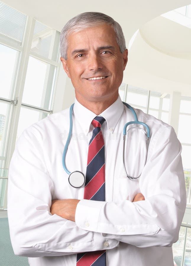 Male Medical Professional with Stethoscope Stock Photo - Image of aged ...