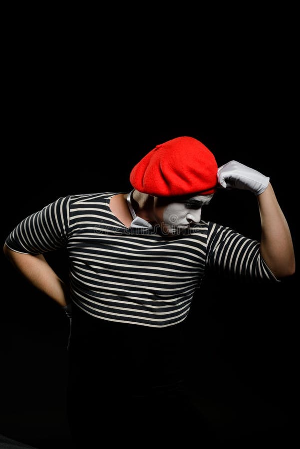 Male mime thinking stock photo. Image of face, artist - 129200998