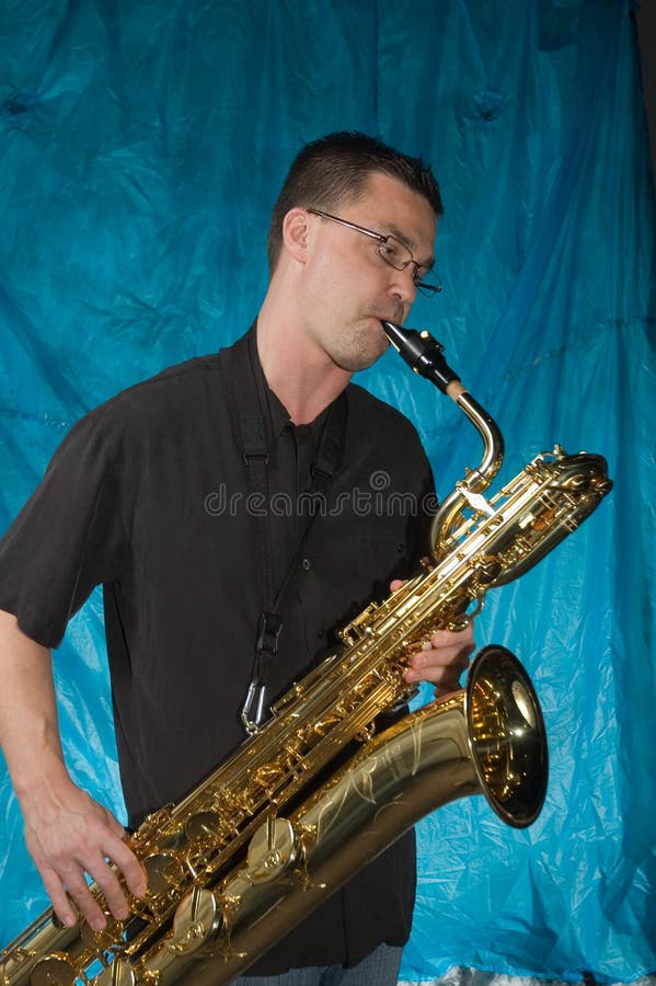 Male model stock photo. Image of saxaphone, perform, portrait - 2334430