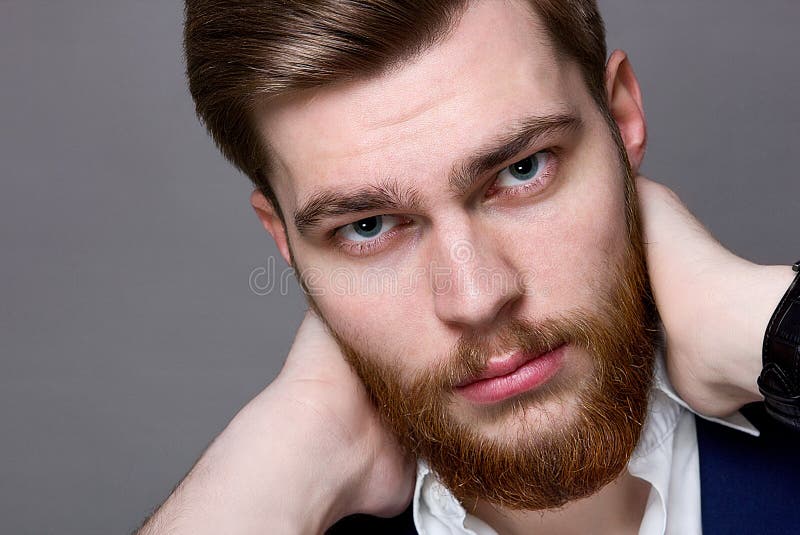 Male Model big red beard stock image. Image of bearded - 69744499