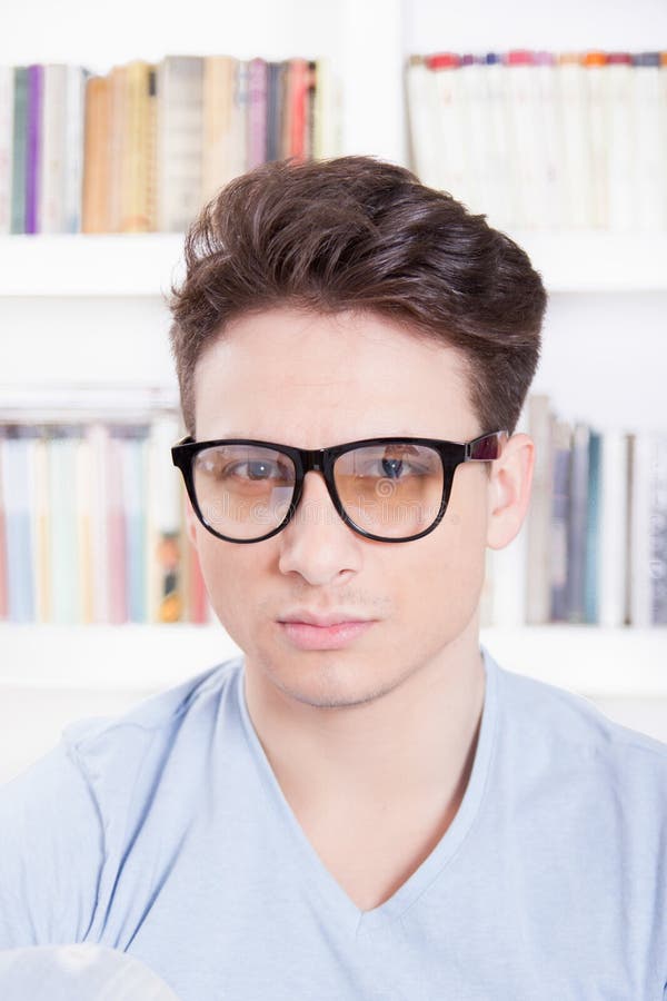Male Model With Glasses Posing Royalty Free Stock Photography - Image ...