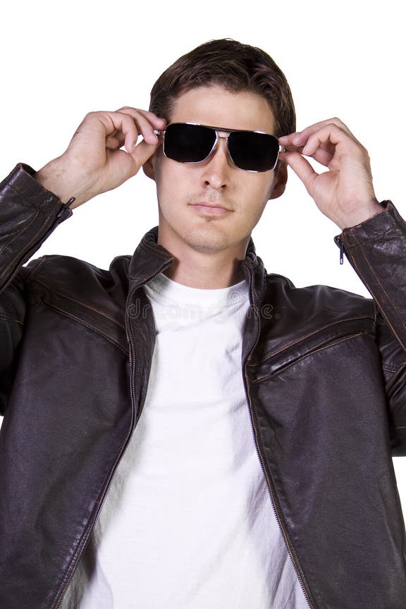 Male Model with Jacket and Sunglasses Stock Image - Image of couture ...
