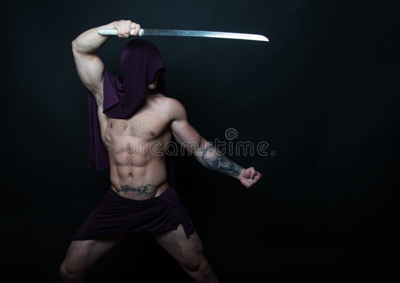 Man with sword stock photo. Image of posing, holding, close - 9845820