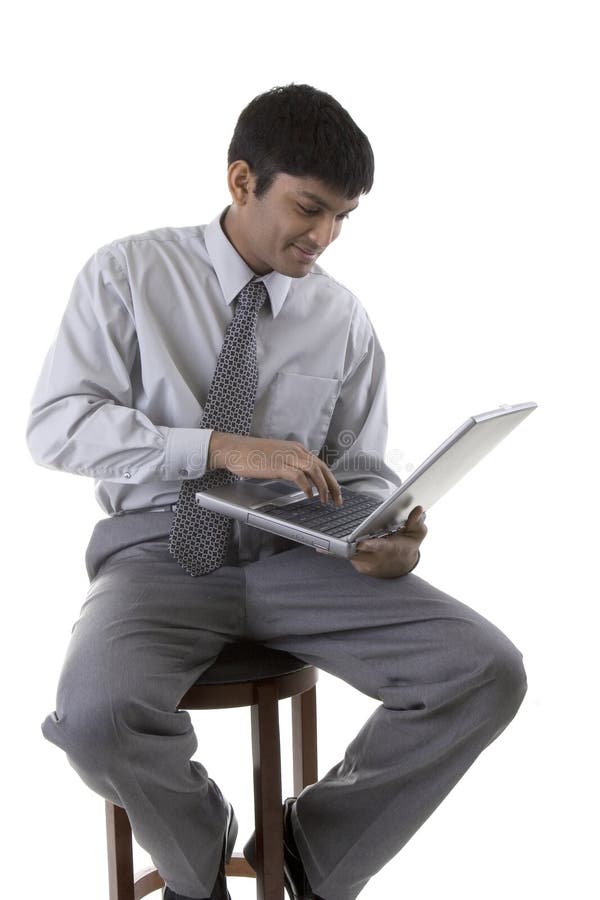 Male Model with laptop stock image. Image of indian, wireless - 5856947