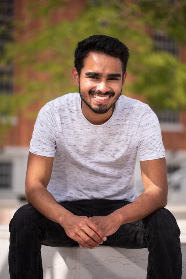 Male Model Posing in Front of Old Industrial River Stock Image - Image ...