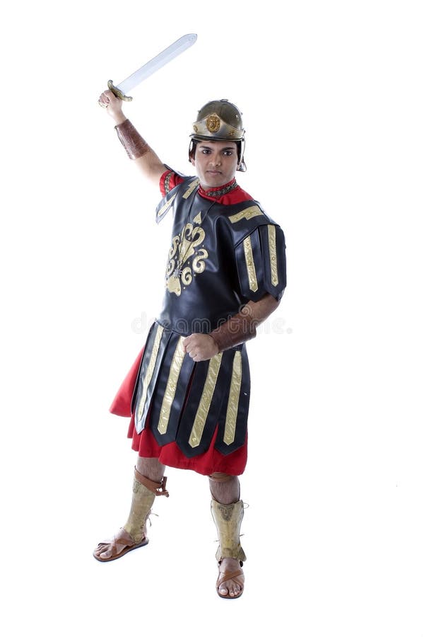 Male Model in Roman Soldier Costume Stock Photo - Image of adult ...
