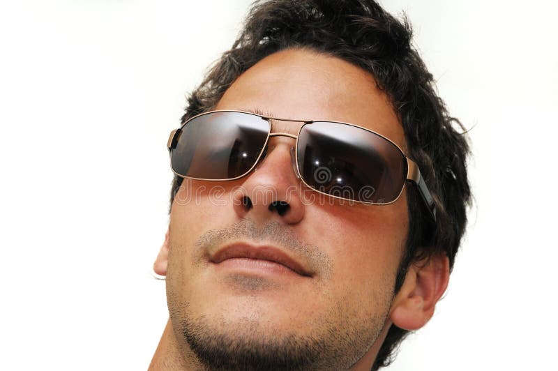 Male model with sunglasses stock image. Image of hair - 6418795
