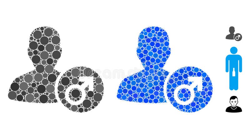 Male Mosaic Icon of Circle Dots Stock Vector - Illustration of figure ...