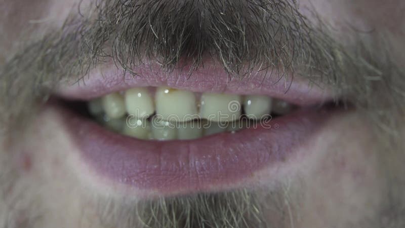 Male Mouth with Yellow Teeth Stock Video - Video of male, concept ...