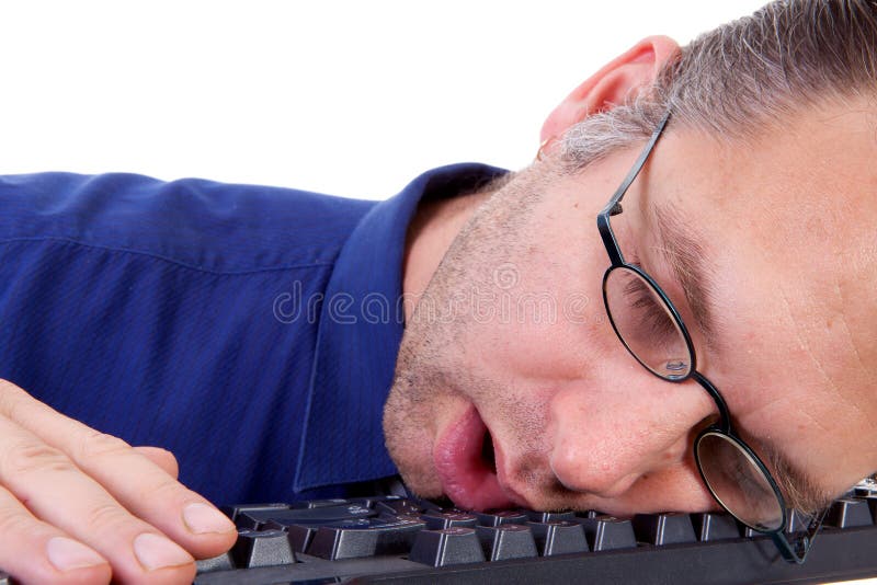 Male Nerdy Geek Fall Asleep Keyboard Stock Photos - Free & Royalty-Free ...