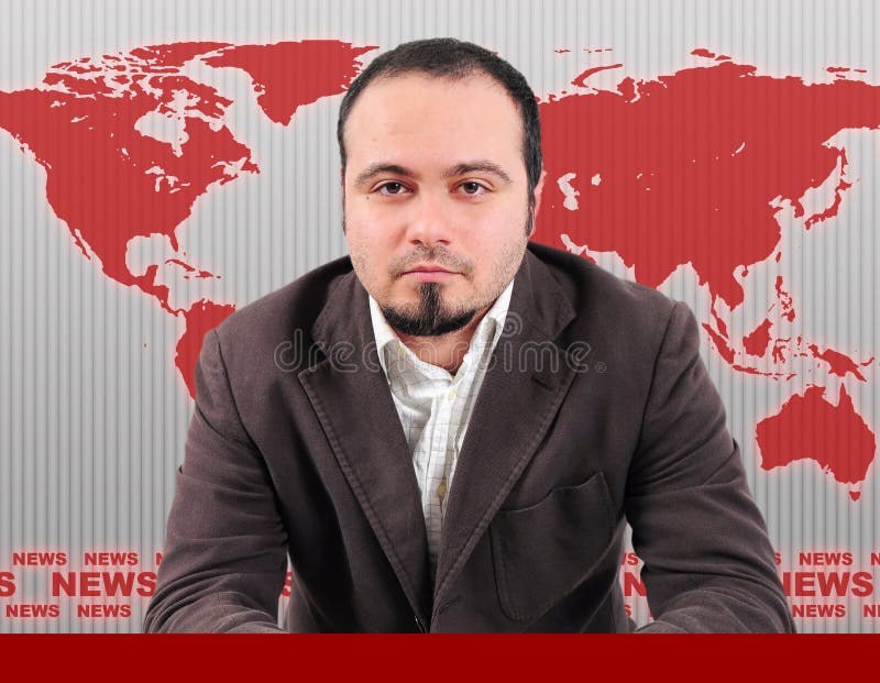 Male News Presenter in Studio Stock Image - Image of presenter, studio ...