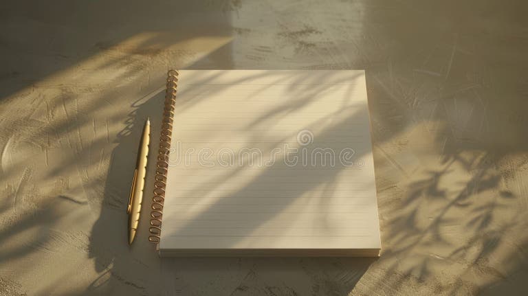 Male Notebook with a Pen, Mockup with Copy Space, Stock Image - Image ...