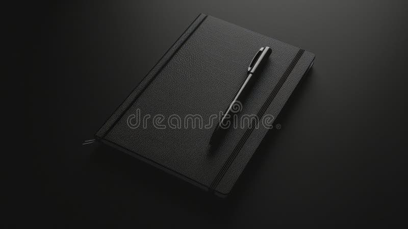 Male Notebook with a Pen, Mockup with Copy Space, Stock Image - Image ...