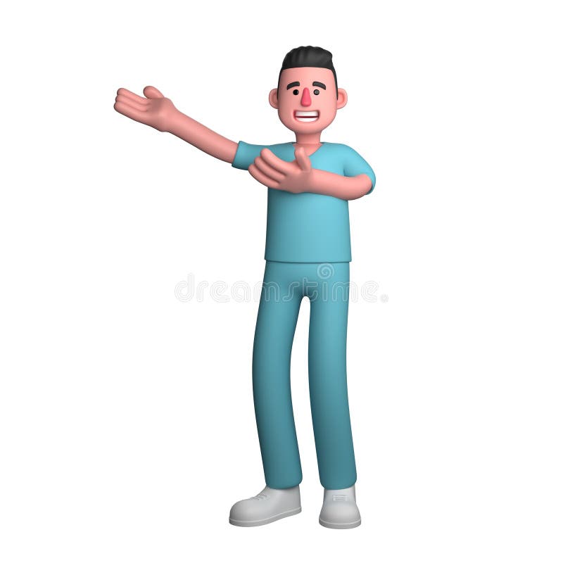 A Male Nurse is Standing with His Right Hand Stretched Forward As If ...