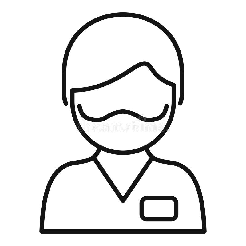 Male Nurse Wearing Name Tag Icon Stock Illustration - Illustration of ...