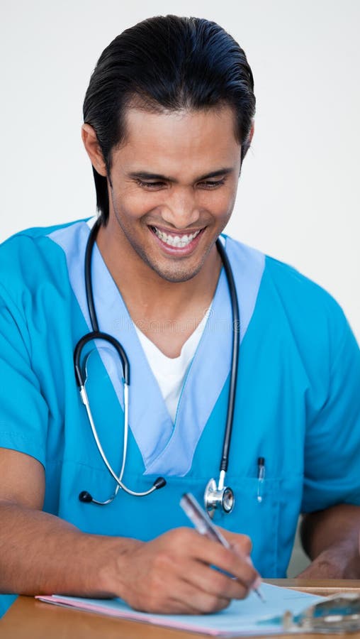 Male Nurse Working in a Hospital Stock Image - Image of medical ...