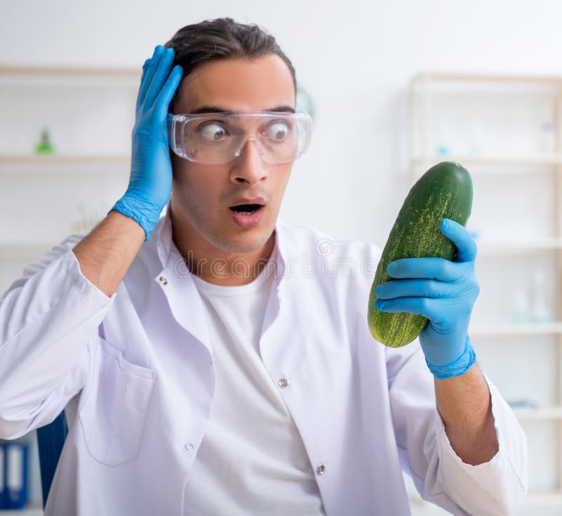 Male Nutrition Expert Testing Vegetables in Lab Stock Photo - Image of ...