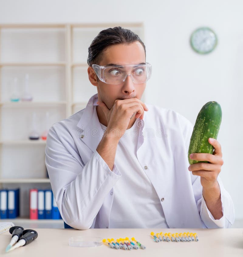 Male Nutrition Expert Testing Vegetables in Lab Stock Image - Image of ...