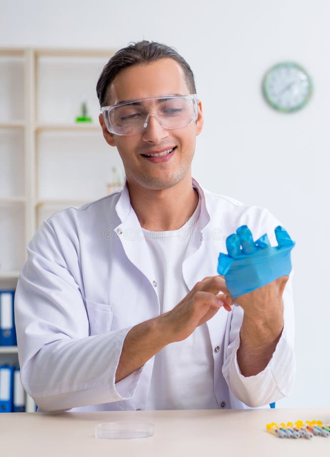 Male Nutrition Expert Testing Vegetables in Lab Stock Photo - Image of ...