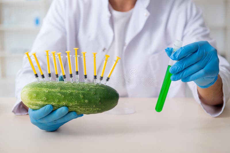 Male Nutrition Expert Testing Vegetables in Lab Stock Image - Image of ...