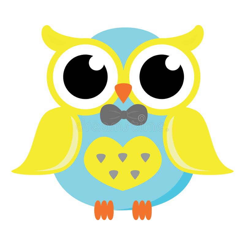 Male Owl with Bow Tie Vector Stock Illustration - Illustration of male ...