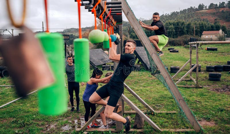 Participant in a Obstacle Course Doing Weaver Stock Photo - Image of ...