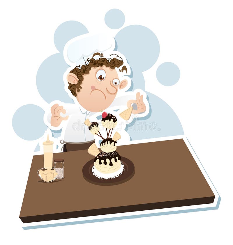 Male pastry chef stock vector. Illustration of professional - 57845124